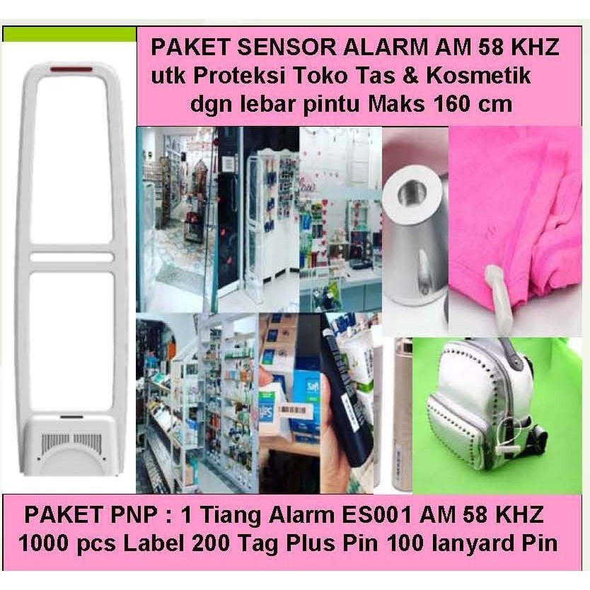 Jual Paket Sensor Alarm AM 58 KHZ ESSENTIAL utk Proteksi Butik / Toko Tas/Toko kosmetik ...