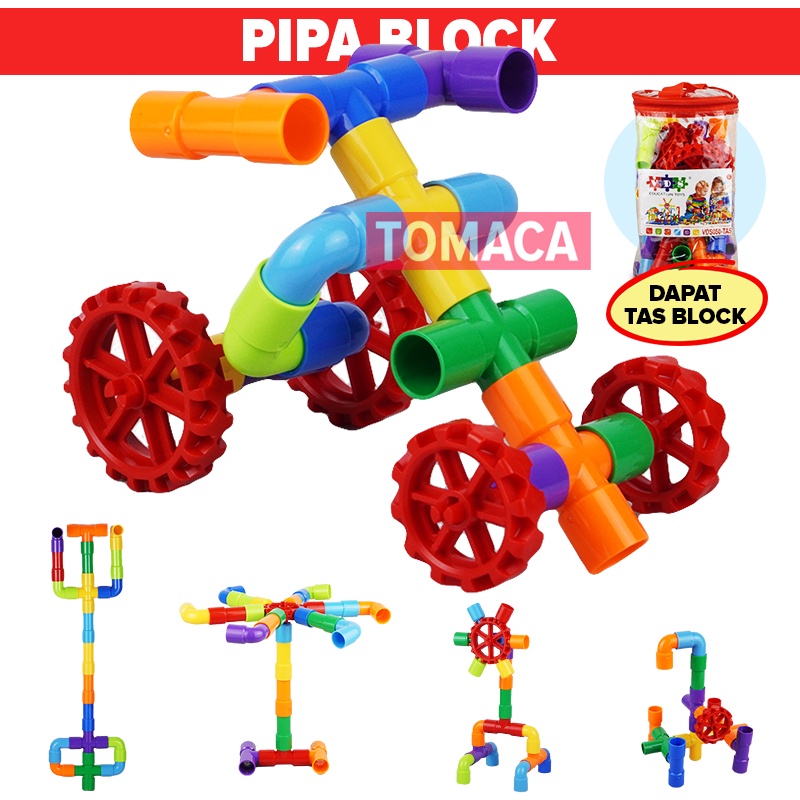 Jual Mainan Edukasi Anak Puzzle Block Pipa Pipe Bongkar Pasang Brick ...