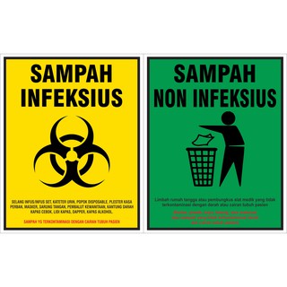 Jual stiker vinyl sampah infeksius dan non infeksius 20x25cm (dijual ...