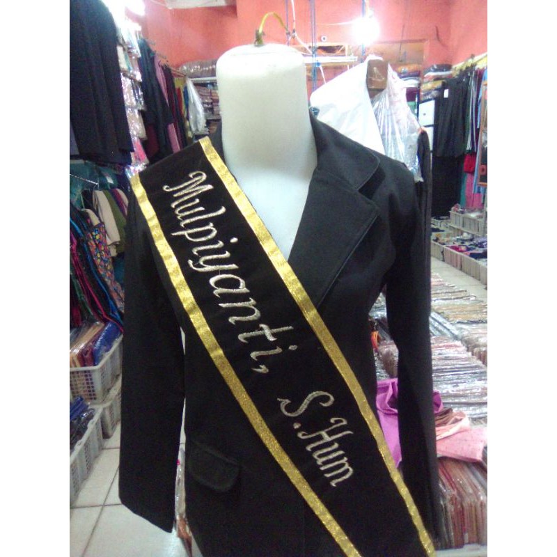 Jual Sash Selempang Nama Wisuda Graduation Pita Emas Gold Silver Cepat ...