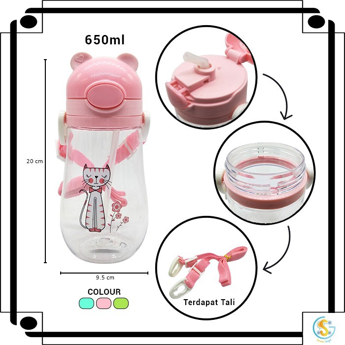 Jual Botol Minum Anak Lucu Water Bottle 650ml - Botol Minum Anak H078 ...