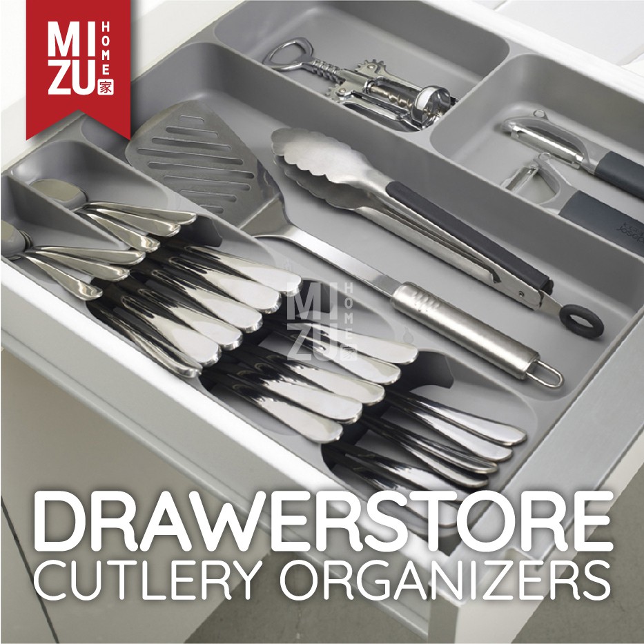 Jual SOIGNEE Kitchen Drawer Cutlery Organizer Tray Rak Sekat Sendok ...