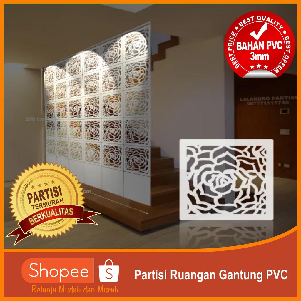 Jual Partisi Ruangan Gantung PVC Putih 3mm LP-09 Ukuran 39x39cm Harga ...