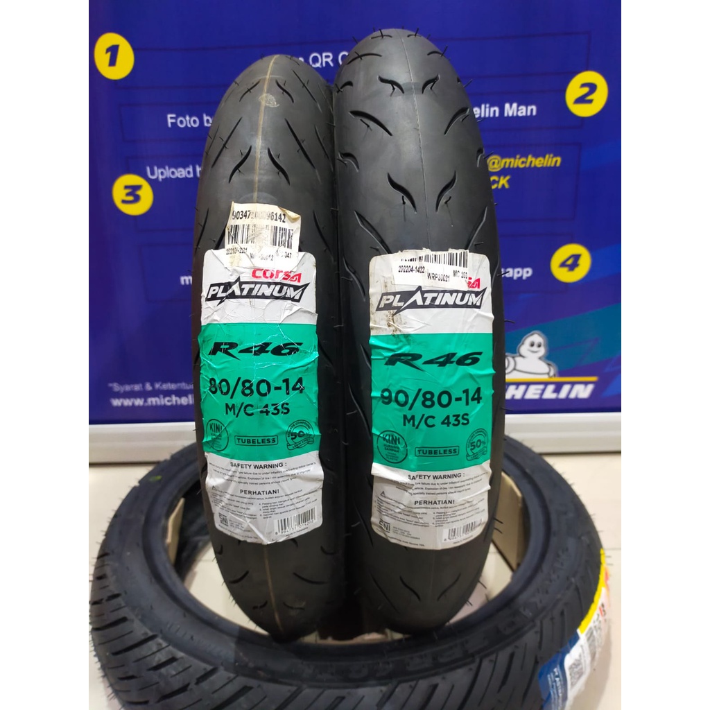 Jual Paket Ban Corsa Platinum R46 80/80 dan 90/80 Ring14 Soft Compound ...