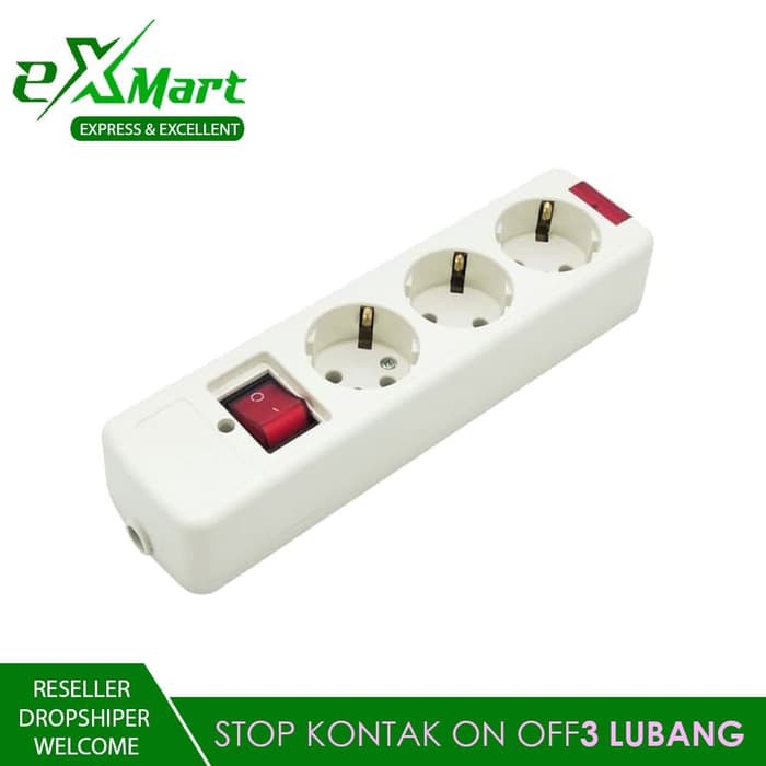 Jual STOP KONTAK 3 LUBANG ARDE SAKLAR ON OFF / COLOKAN LISTRIK RUMAH | Shopee Indonesia