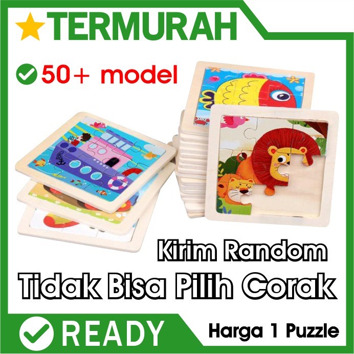 Jual Puzzle Kayu Mainan Edukatif Anak Kartun Hewan / Puzzle Lalu Lintas ...