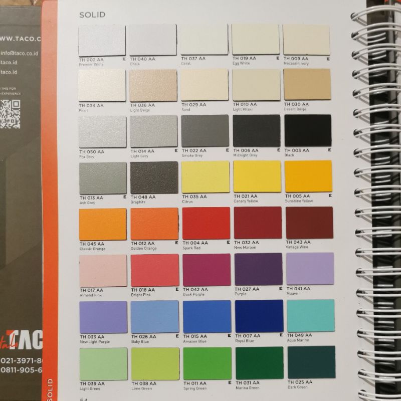 Jual HPL TACO motif solid polos doff texture tipe AA hpl warna polos ...