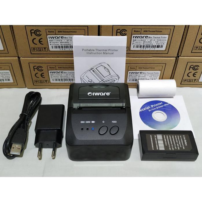 Jual MOBILE PRINTER BLUETOOTH THERMAL RECEIPT PPOB/KASIR 58MM IWARE ZJ-5809 | Shopee Indonesia