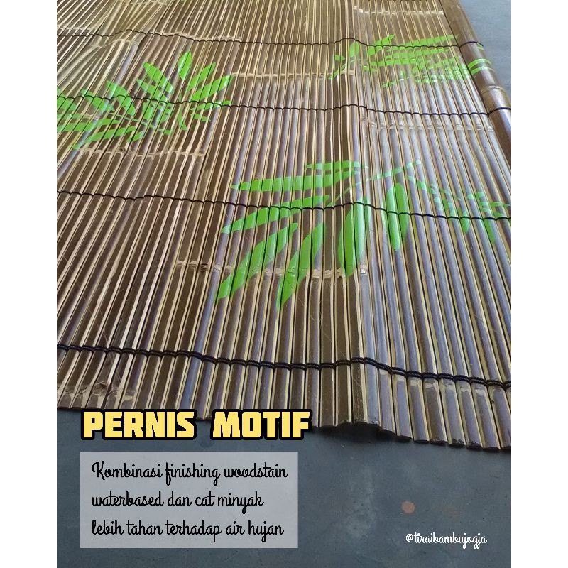 Tirai Bambu kerai Bambu Motif 1 x 2m + kerekan | Shopee Indonesia