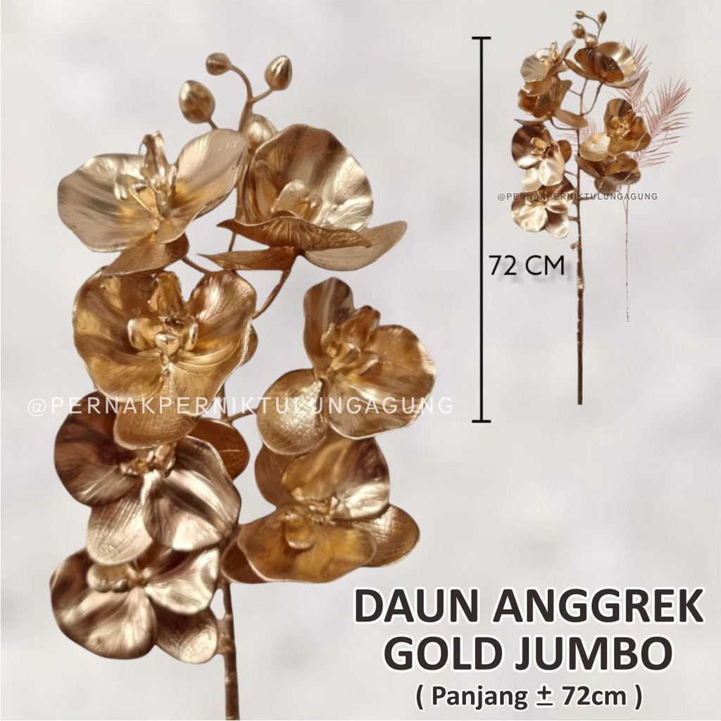 Jual Daun Anggrek Gold Jumbo - Bunga Anggrek Gold - Artificial Flower ...