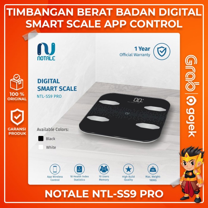 Jual NOTALE Smart Scale NTL SS9 PRO Timbangan Badan Digital App Control ...