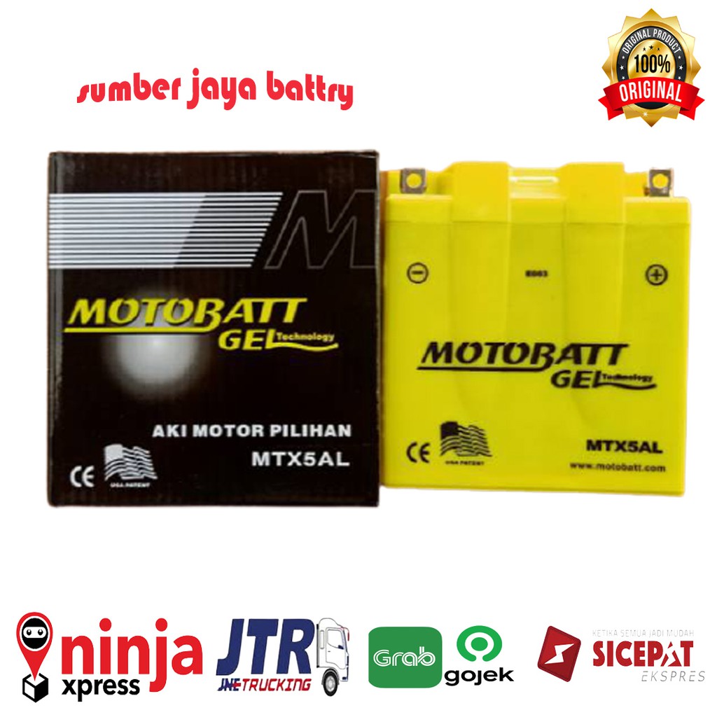 Jual aki motor YAMAHA MIO TIPE LAMA SPORTY motobatt GEL MTX5AL berkualitas original aki kering ...