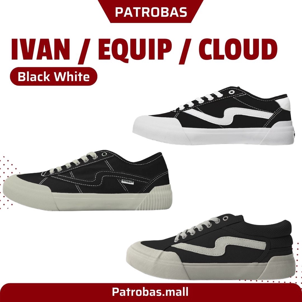 Jual Sepatu Patrobas New Ivan / Equip / Cloud Low Black White Original ...