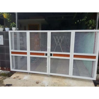 Jual pagar besi minimalis motif expanda/expanded metal | pintu dorong ...