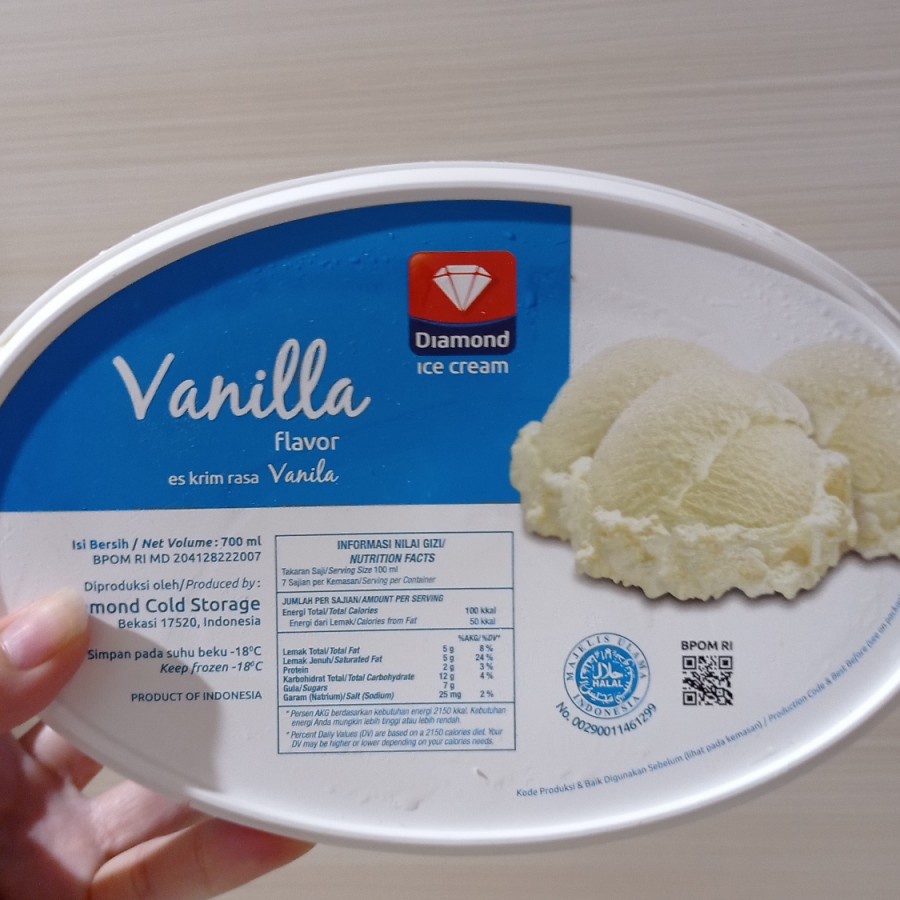 Jual Diamond Vanilla Ice Cream 700 ml | Shopee Indonesia