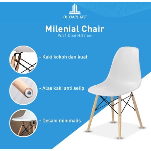 Jual Kursi Minimalis Belajar Millenial Chair / Kursi Makan / Kursi ...