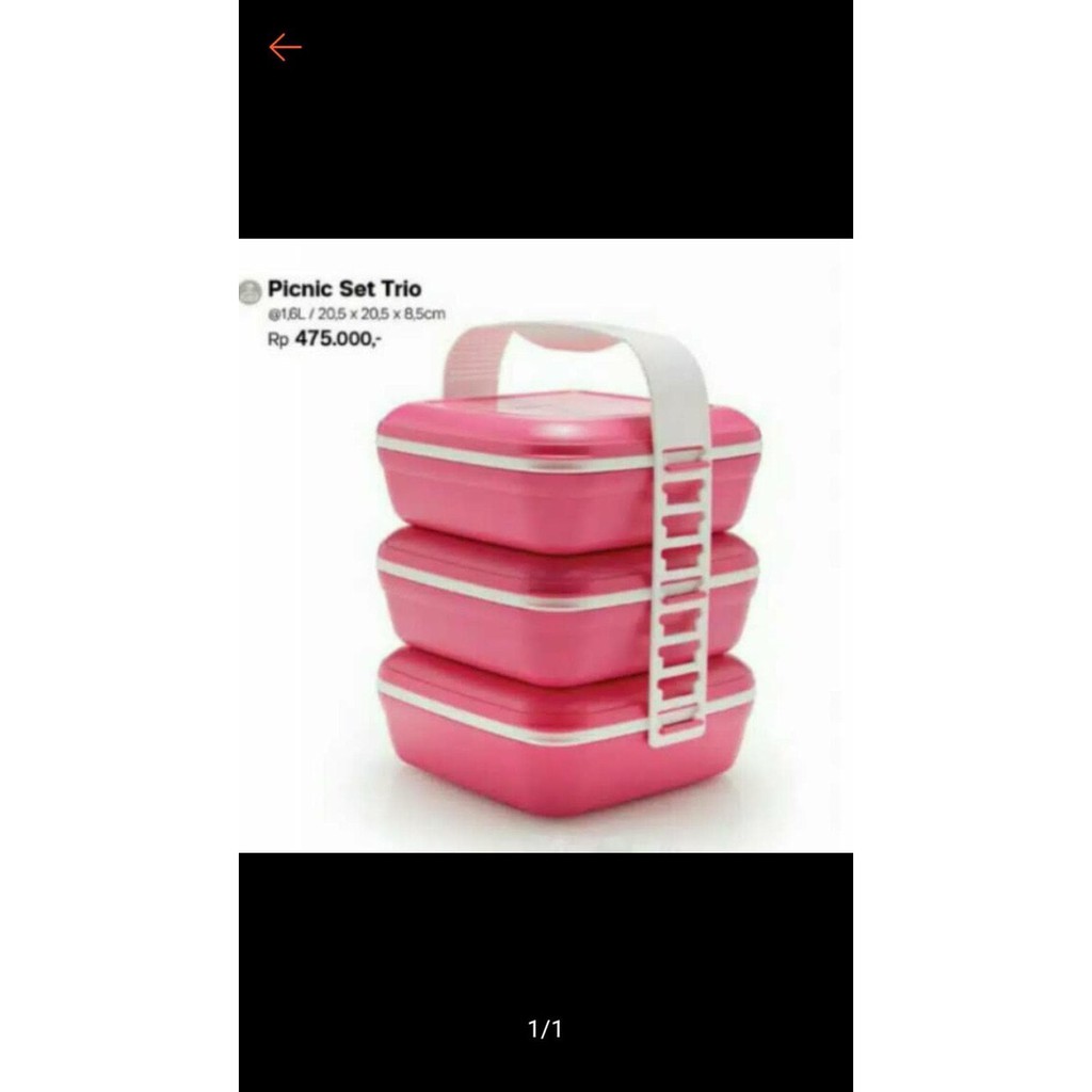Jual SALE!! TERLARIS!! Rantang Piknik Pink 3 Susun Picnic Set Trio UNIK ...