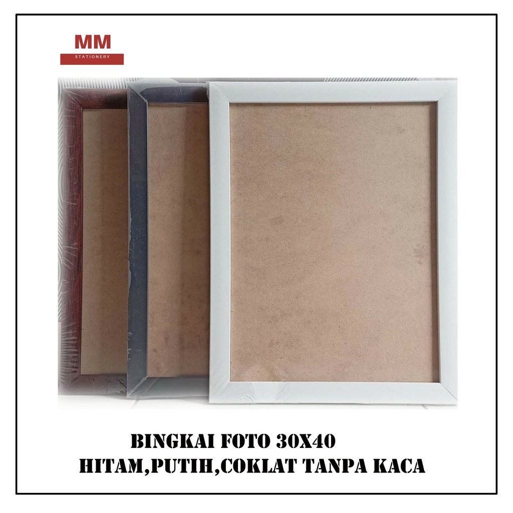 Jual Bingkai foto A3 (30x40) Tanpa Kaca minimalis Hitam,Putih,coklat ...