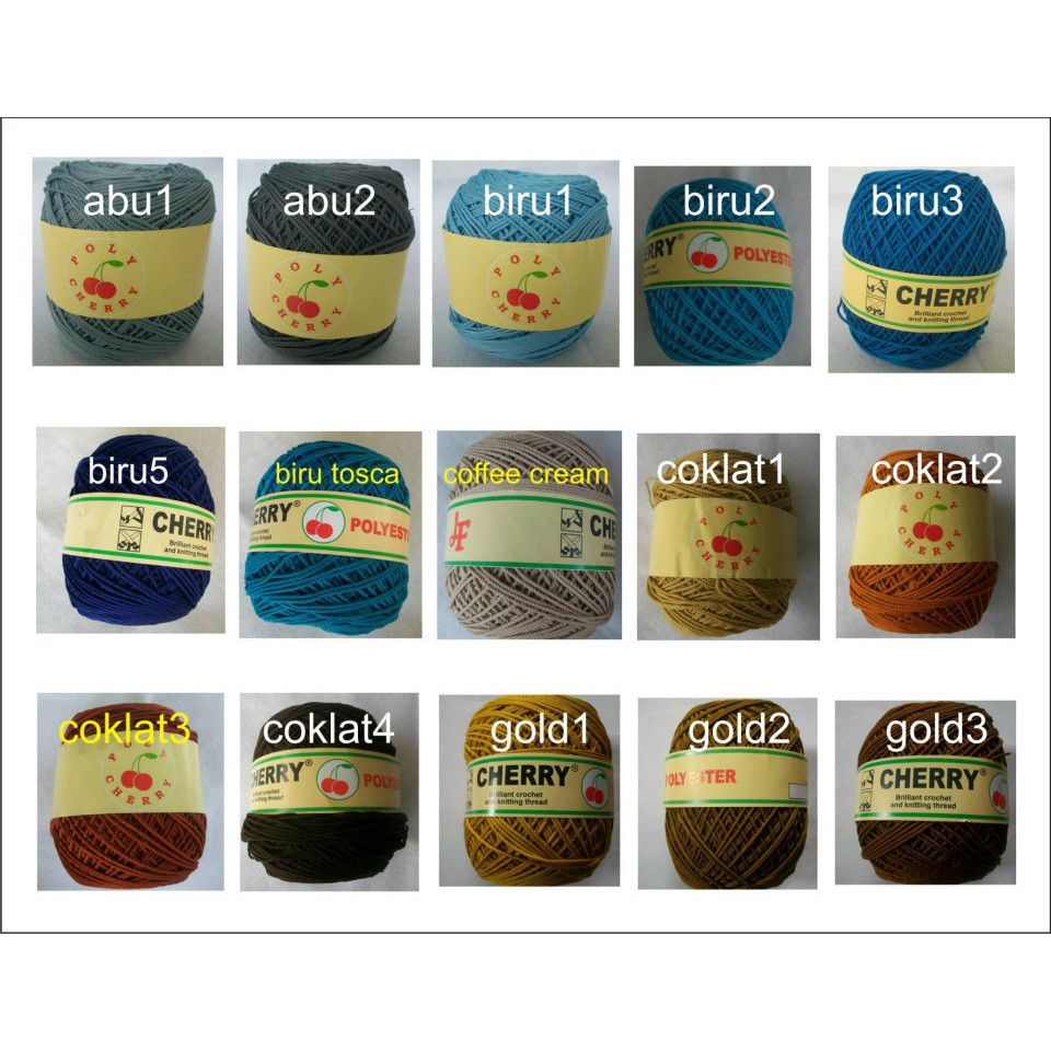 Jual Benang Rajut Poly Cherry Per 10 (mix) | Shopee Indonesia