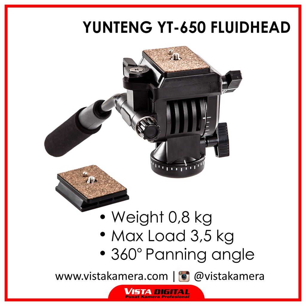 Jual PROFESIONAL FLUIDHEAD TRIPOD YUNTENG YT-950 | Shopee Indonesia