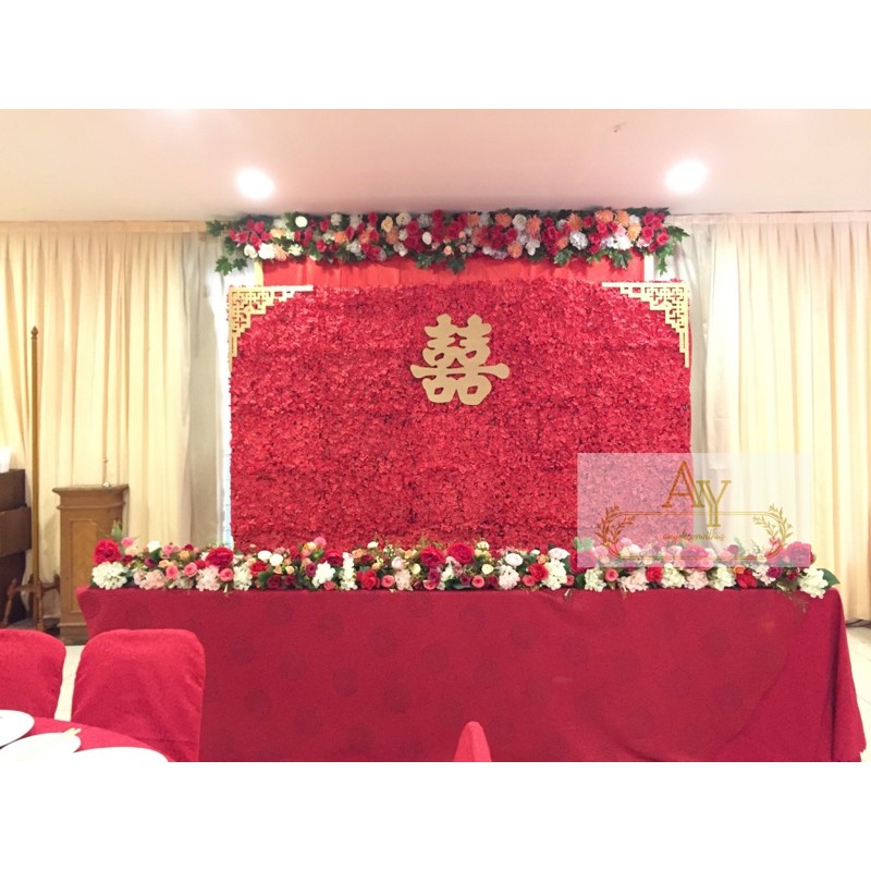 Jual sangjit/seserahan backdrop (termasuk dekor bunga di meja) | Shopee ...