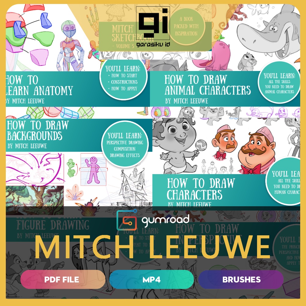 Jual Gumroad Learn To Draw Mitch Leeuwe 7 Books Completed Bundle Shopee Indonesia 