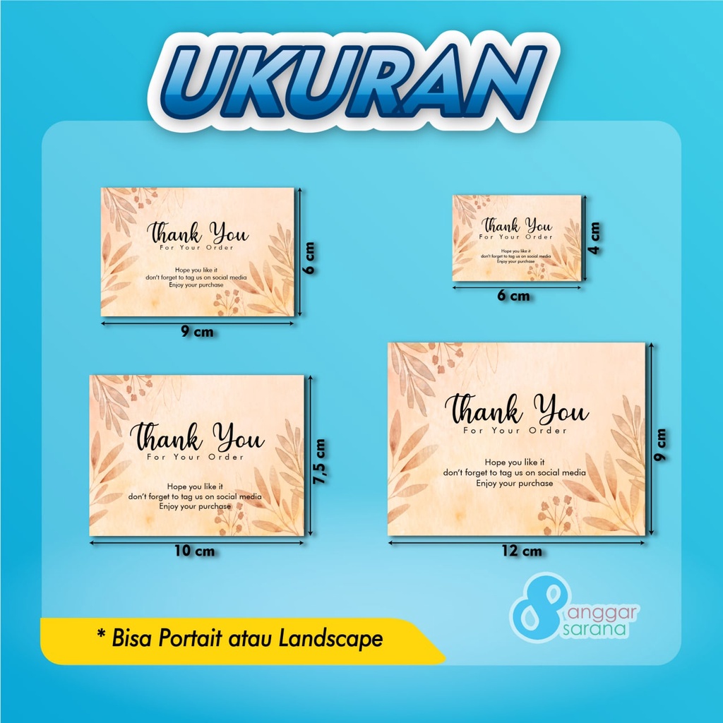 Jual Thank you card Custom ukuran by Request | Shopee Indonesia