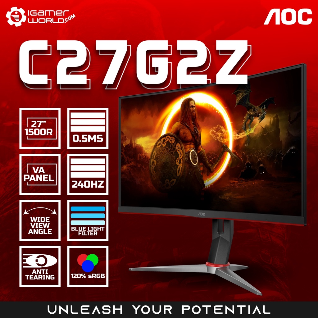 Jual AOC C27G2Z 27 inch Curved Full HD 240Hz 0.5ms VA Gaming Monitor ...