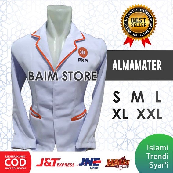 Jual Jas Almamater PKS Lis Oren Logo Baru Organisasi Oranye Elegan ...
