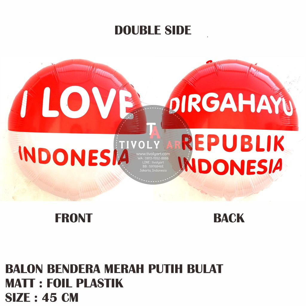 Jual Balon Bendera Merah Putih BULAT / Balon HUT RI / Balon LOVE ...
