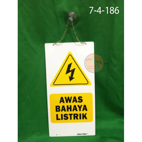 Jual Label Akrilik Sign Board Acrylic Awas Bahaya Listrik Gantung Murah ...