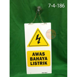 Jual Label Akrilik Sign Board Acrylic Awas Bahaya Listrik Gantung Murah ...