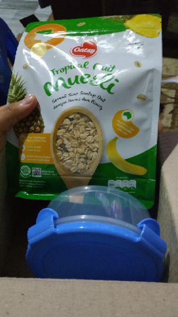 Oatsy Muesli Tropical Fruit 500g + Free Container | Shopee Indonesia