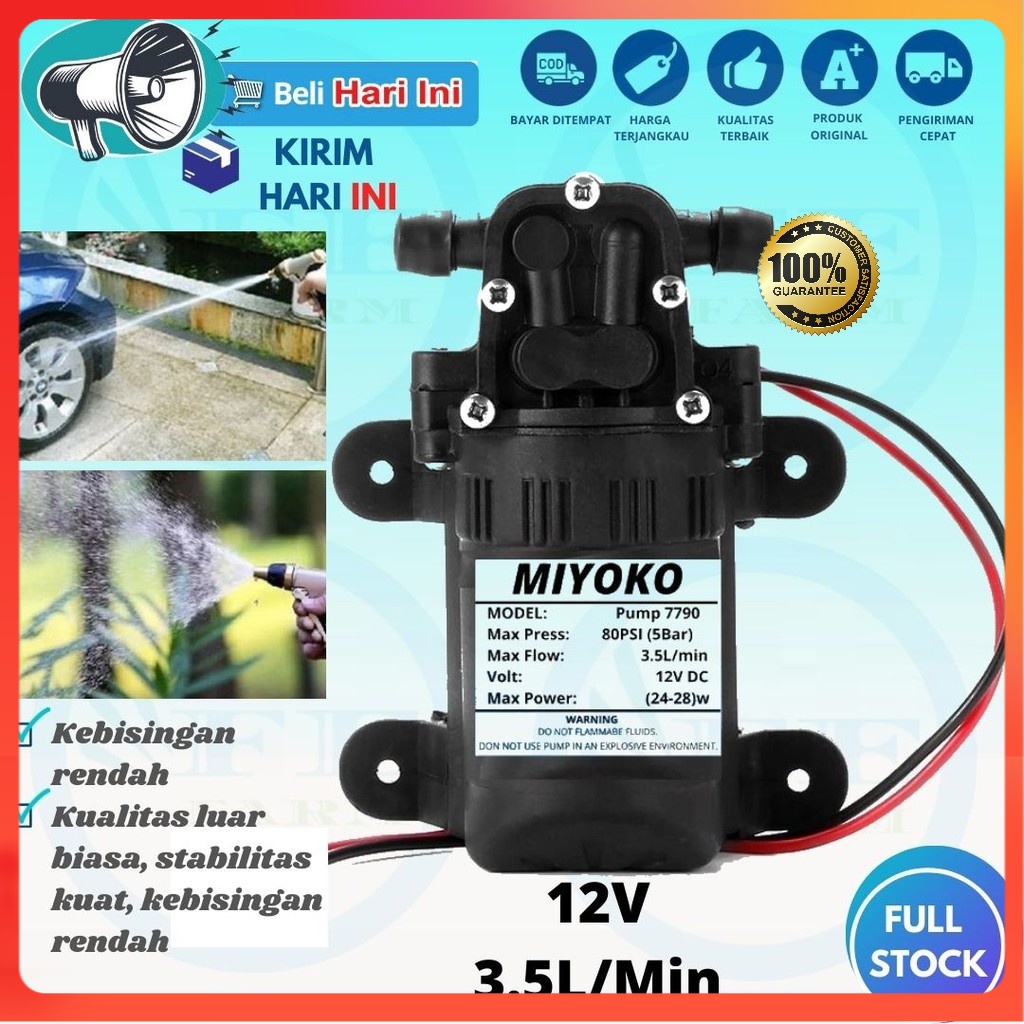 Jual Pompa Air Dc 12 Volt 80psi 3.5 LPM | Shopee Indonesia