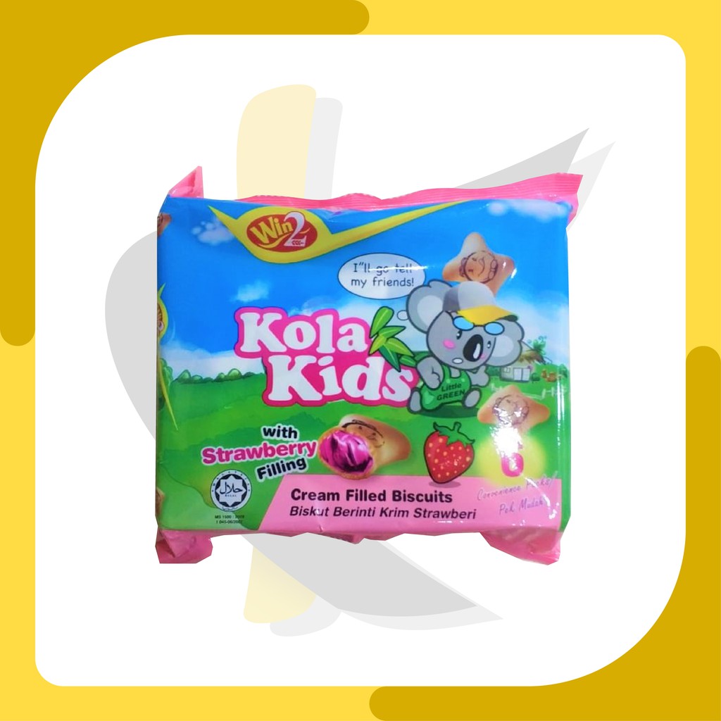Jual Snack Import | Win Win Koala Kids Biscuits with Strawberry Filling ...
