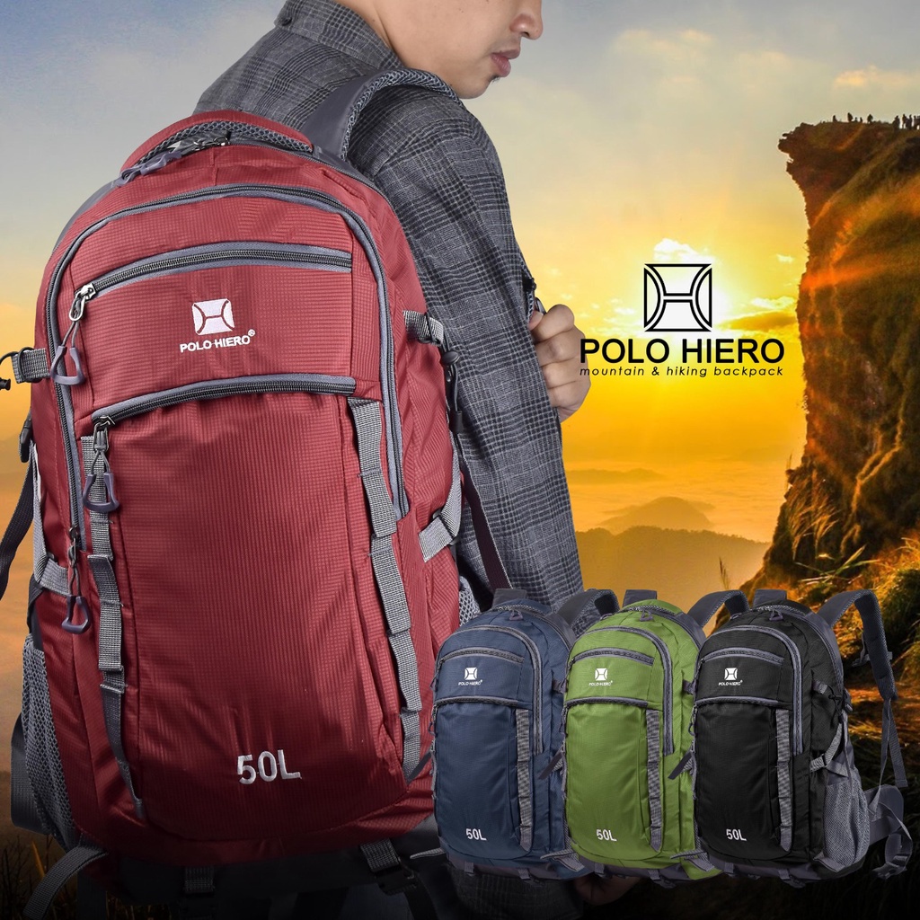 Jual Polohiero Tas Outdoor Gunung Polo Hiero 65055 -50 Liter Tas ...