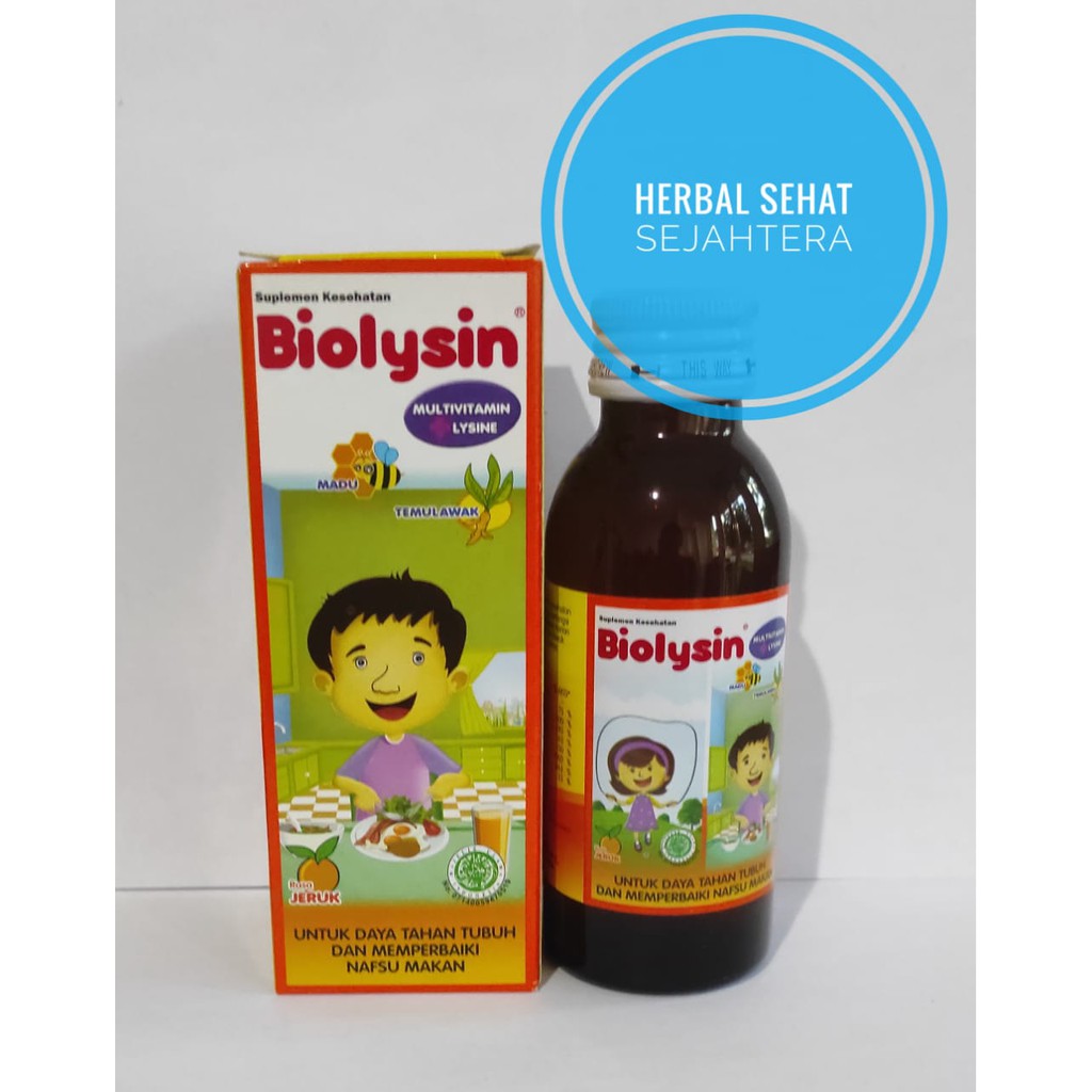 Jual BIOLYSIN Syrup Multivitamin + lysine 60 ML / 100 ML / Vitamin Anak ...
