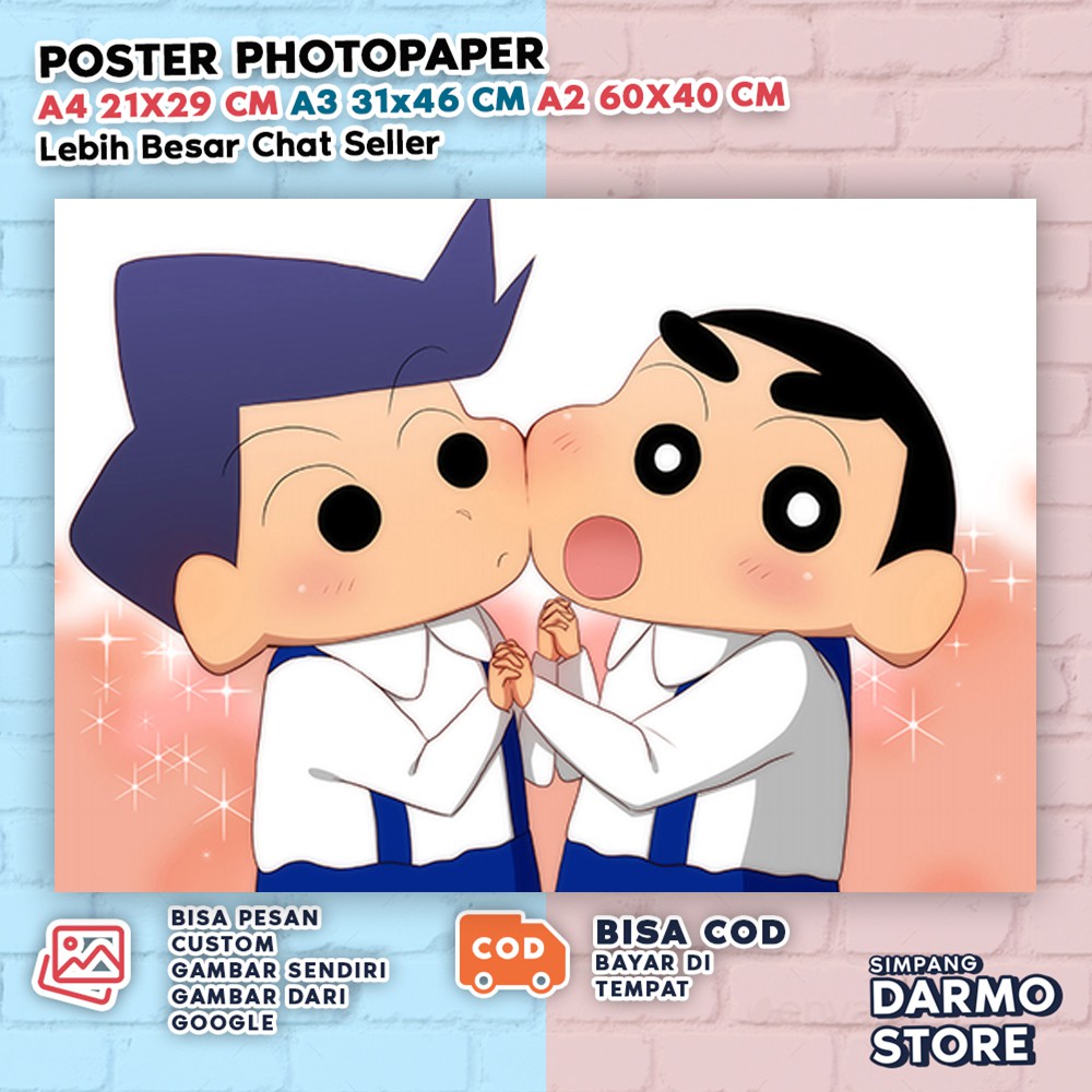 Poster Shinchan Anime Kartun Anak Anak Lucu Jail Wibu Shinnosuke Nohara ...