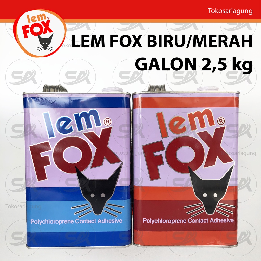 Jual LEM FOX GALON 2,5 kg - LEM KUNING SERBAGUNA KAIN KULIT IMITASI ...