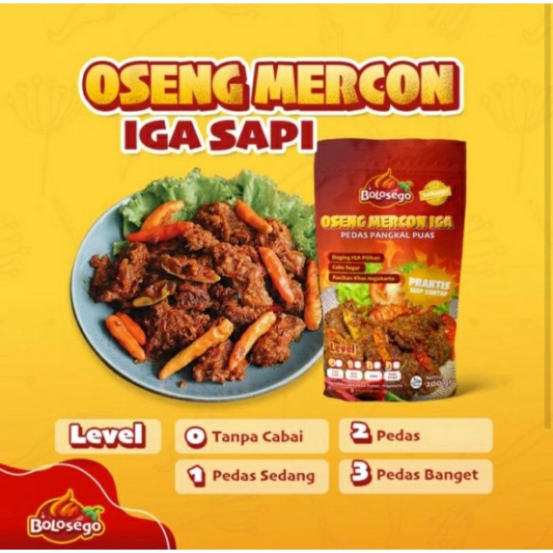 Jual Oseng Mercon Iga Sapi / Bolosego / Pedes Nampol / 200 gr / Praktis ...