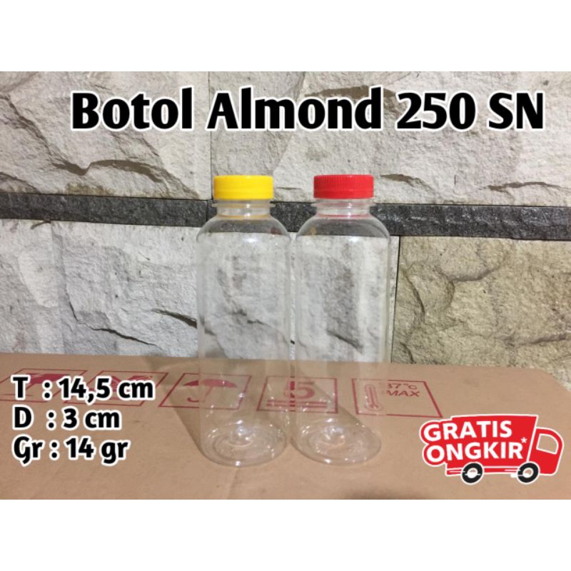 Jual botol almond 250 ml // botol minuman // botol plastik //botol ...