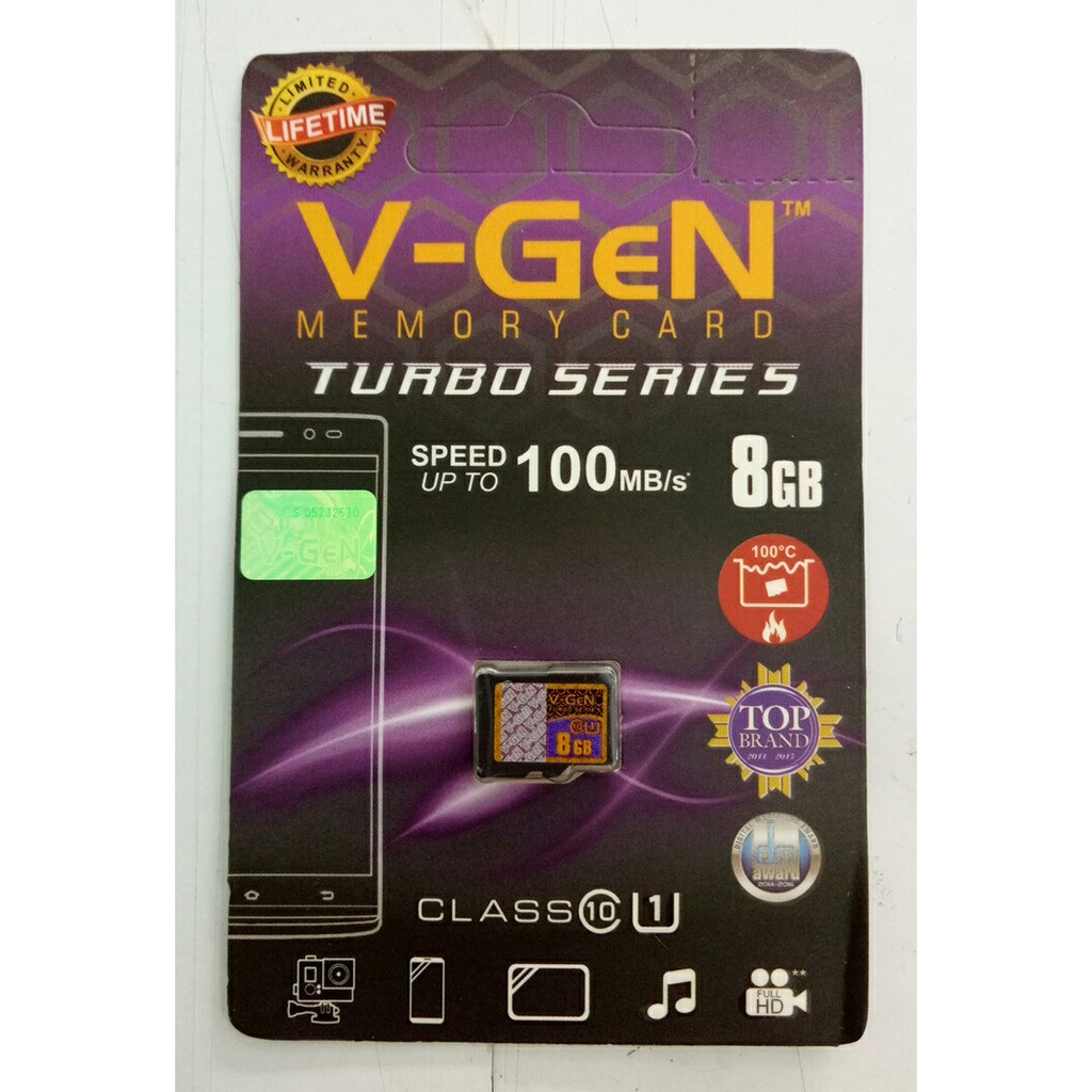 Jual MEMORY CARD MICRO SD 8 GB MMC V-GEN VGEN 8GB TURBO 100MBPS ...
