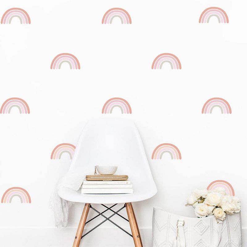 Jual Stiker Dinding Ruangan Motif Pelangi Aesthetic 9pcs Indonesia ...