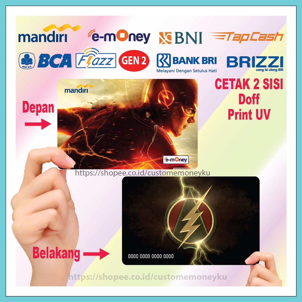 Jual Emoney Gambar The Flash Superhero Anime 4 Etoll EMoney Mandiri BCA ...