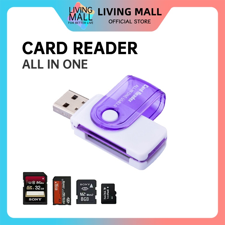 Jual CARD READER PUTAR ALL IN ONE (4 SLOT) MULTI MEMORY CONVERTER TO ...