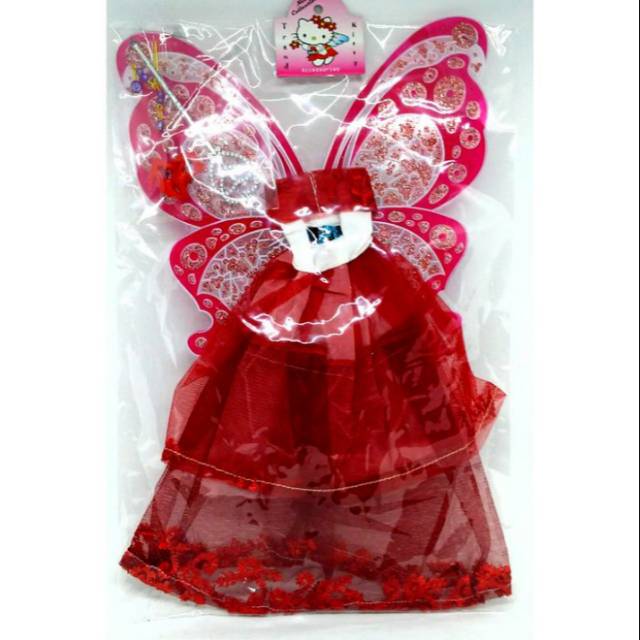 Jual Baju barbie sayap peri dan 2 aksesoris | Shopee Indonesia