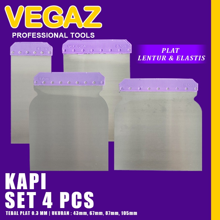 Jual VEGAZ - Kapi Set 4 Pcs Scraper Set Kape Kapi Plat | Shopee Indonesia