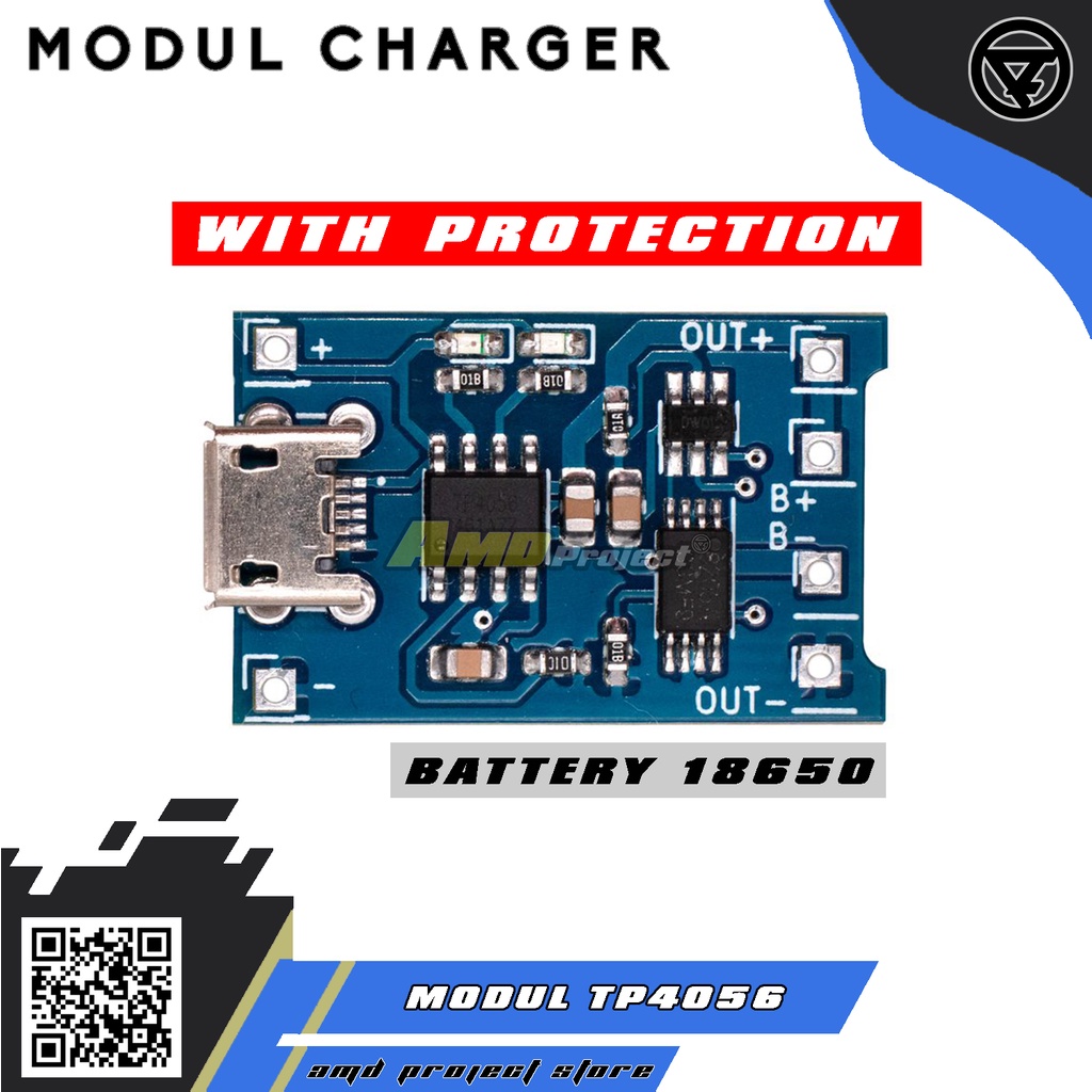 Jual Modul Charger TP4056 Battery 18650 Cas Baterai 4056 With ...