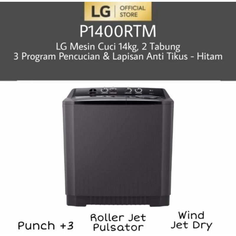 Jual Mesin Cuci LG 2Tabung P1400RTM 14kg | Shopee Indonesia