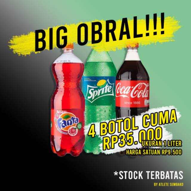 Jual BIG OBRAL Coca Cola Fanta Sprite 1 Liter Bandung | Shopee Indonesia